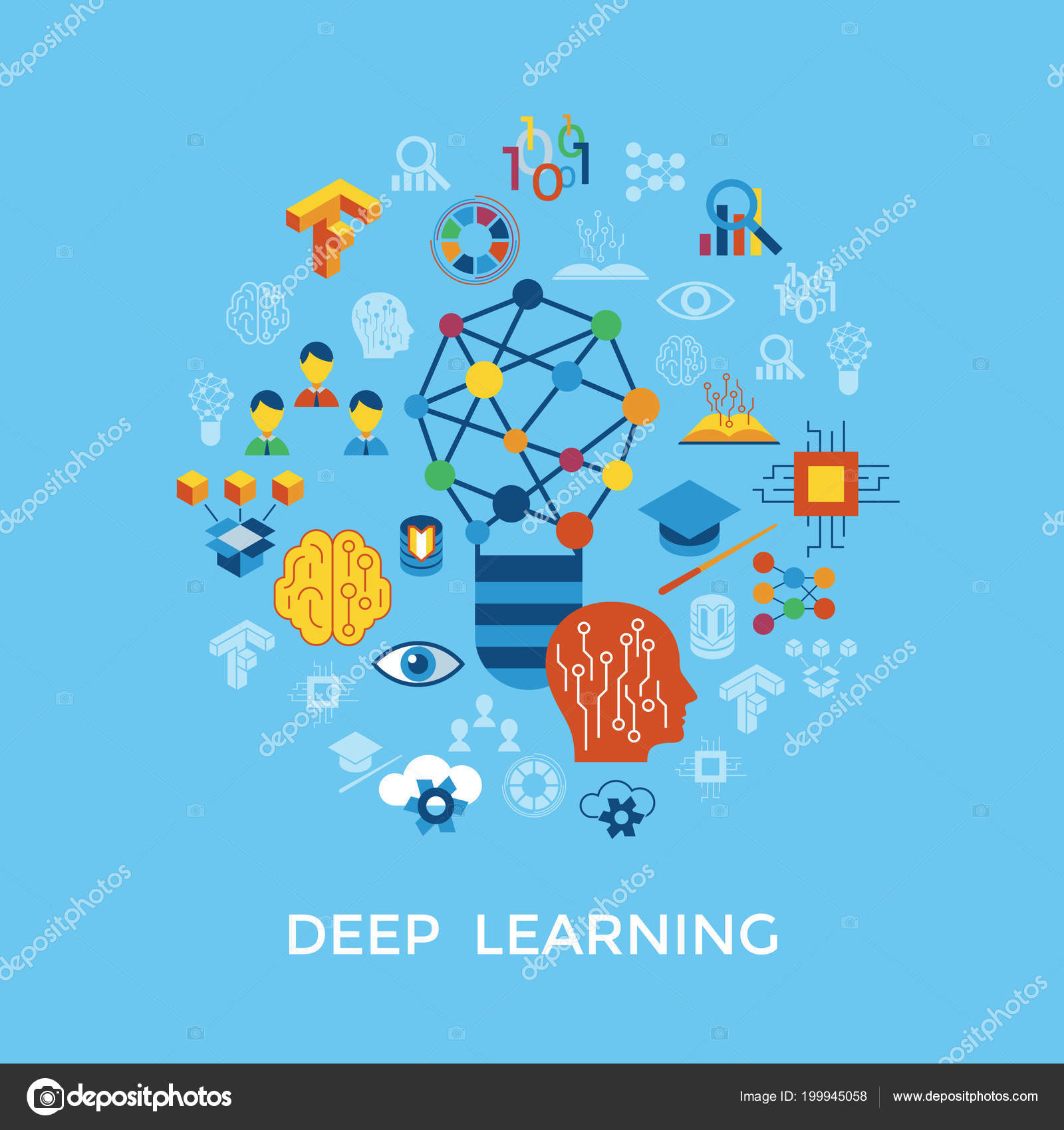 Digital Vector Deep Structured Learning Artificial Intelligence Icon ...