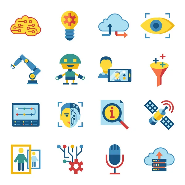 Digital Vector Artificial Intelligence Self Learning Icon Set ...