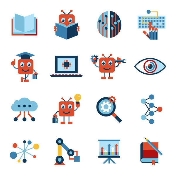 Digital Vector Artificial Intelligence Self Learning Icon Set ...