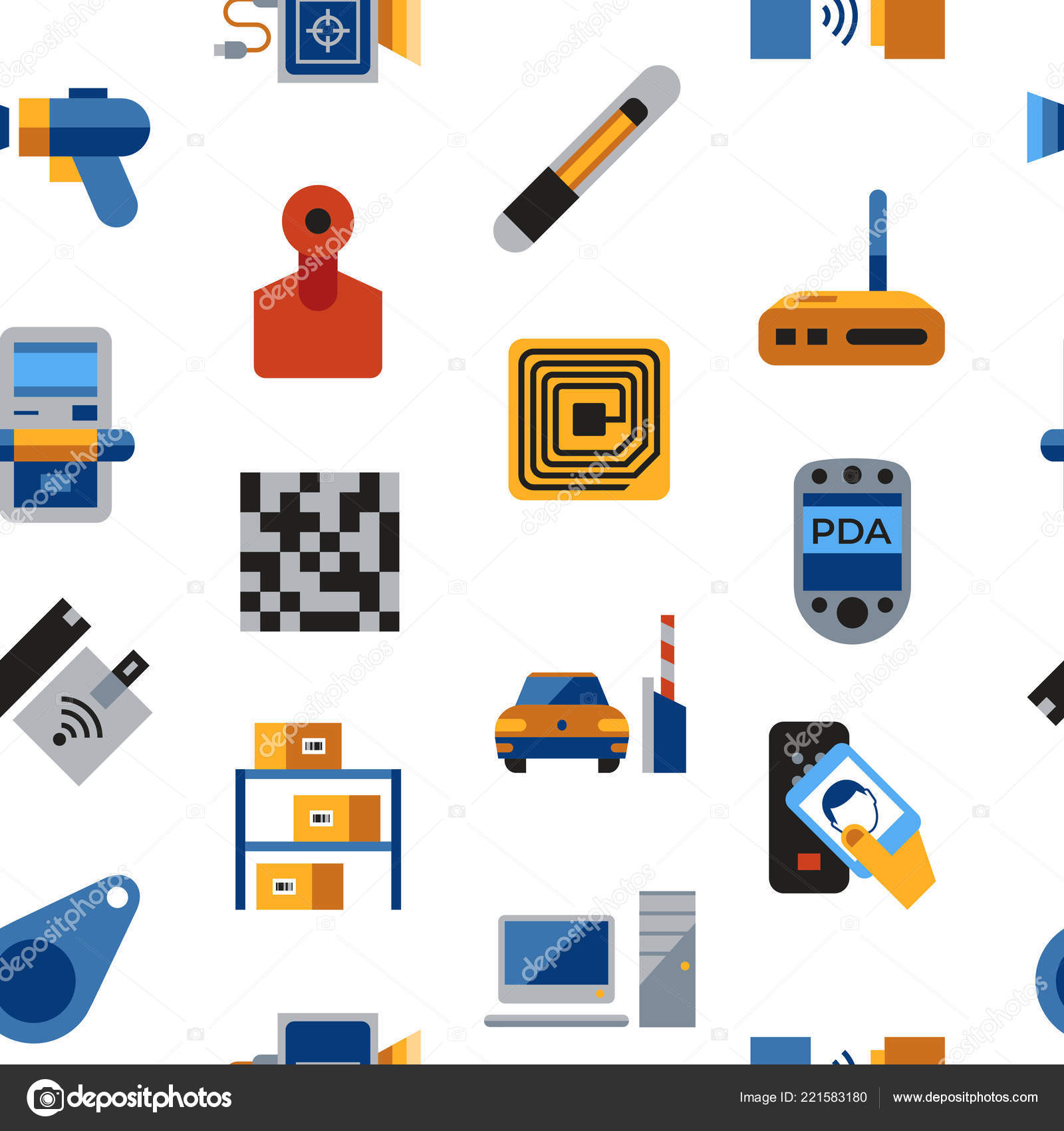 Digital Vector Rfid Radio Frequency Identification Chip Simple Icons ...