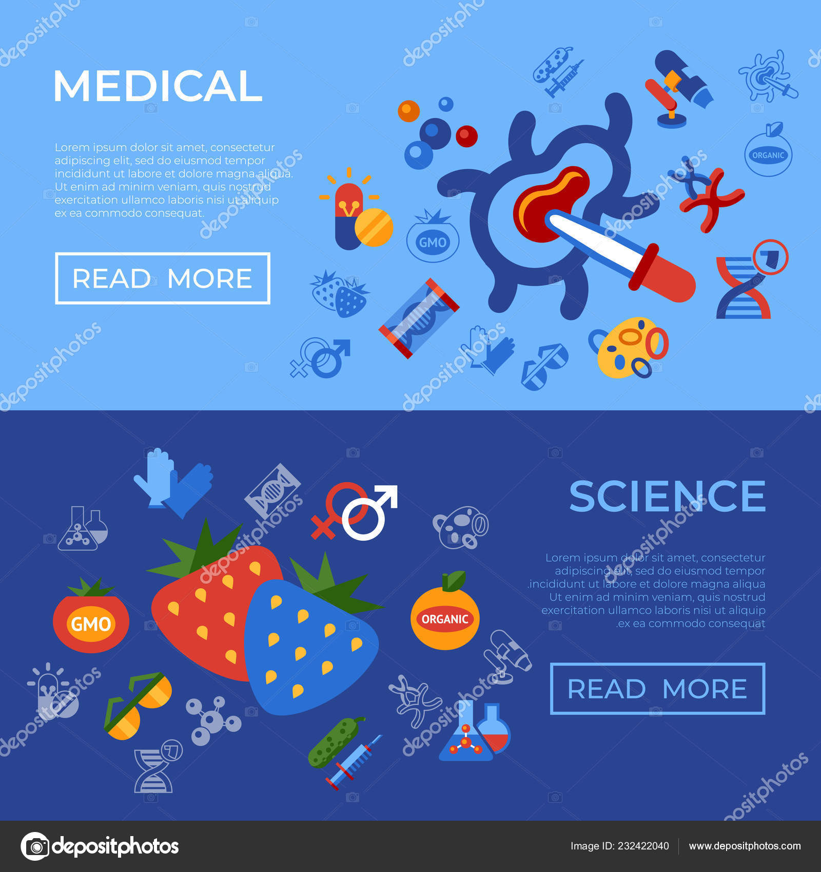 Digital Vector Genetic Engineering Gmo Technology Icons Set ...