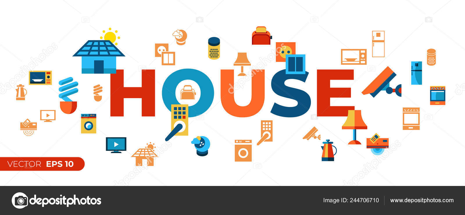 Digital Vector Wireless Smart Digital House Simple Icons Flat Style ...