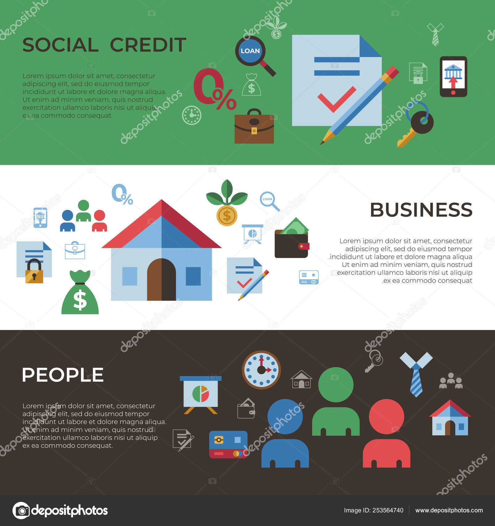 Social credit and banking payment icons Stock Vector by ©frimufilms ...