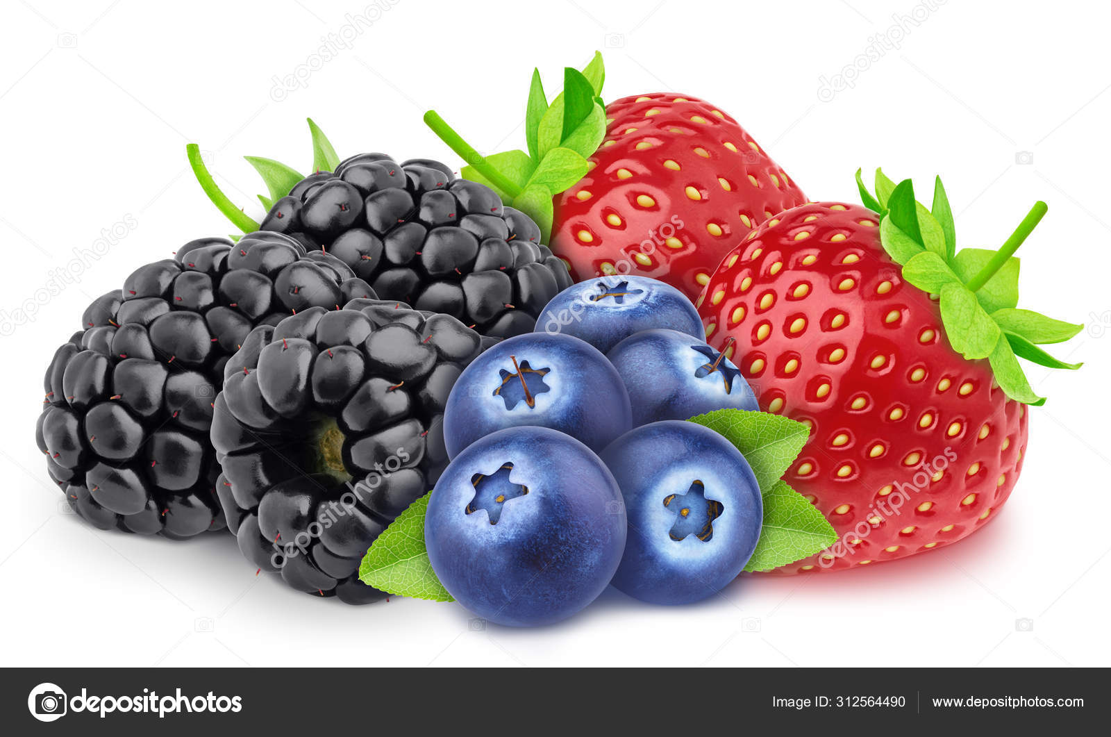 Multicolored composition with assortment of berries -strawberry ...