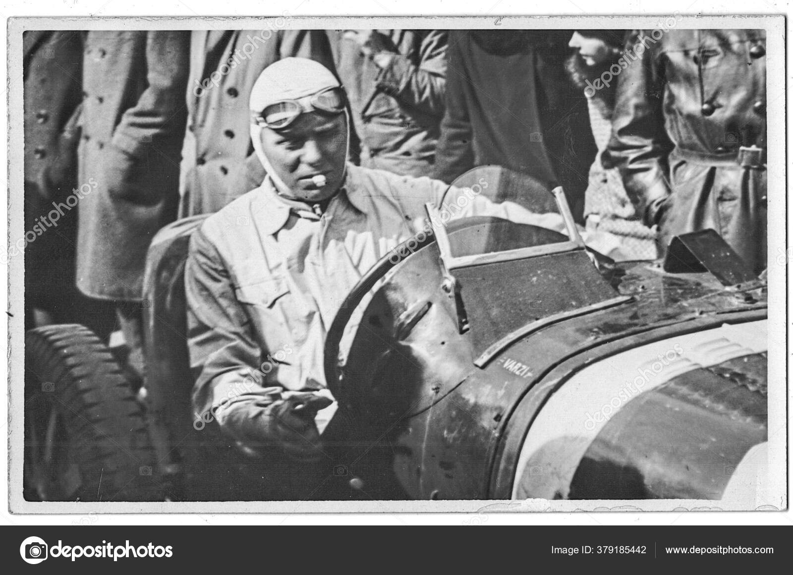 Louis Chiron a Monegasque racing driver prepares for car race at Brno ...