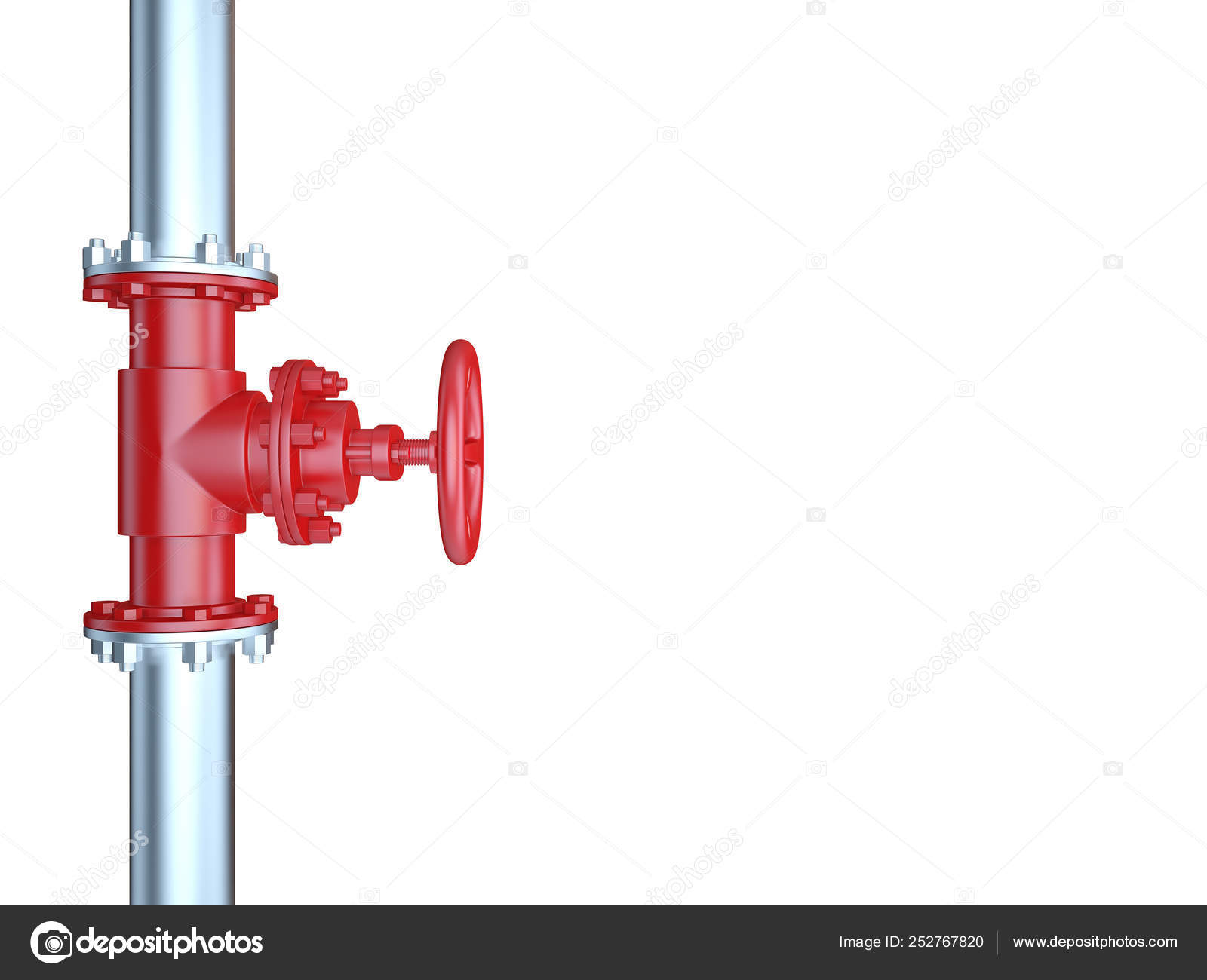 Industrial Pipe Valve. Isolated on white — Stock Photo © BrusRus #252767820