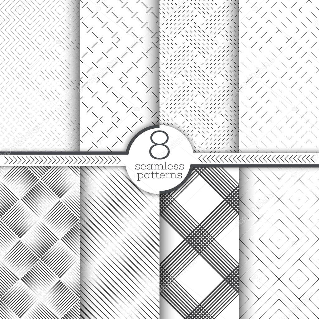 Conjunto de patrones sin costura. Texturas modernas y elegantes ...
