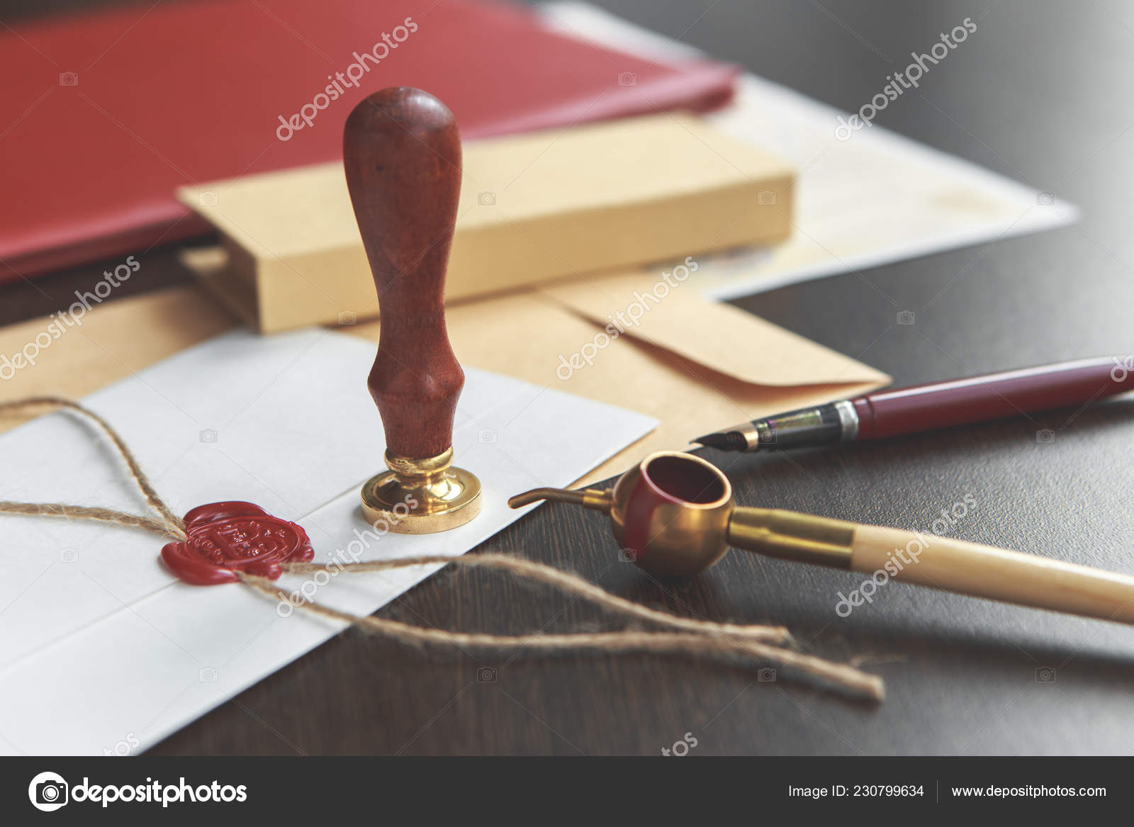 Notarys public pen and stamp on testament and last will. Notary public ...