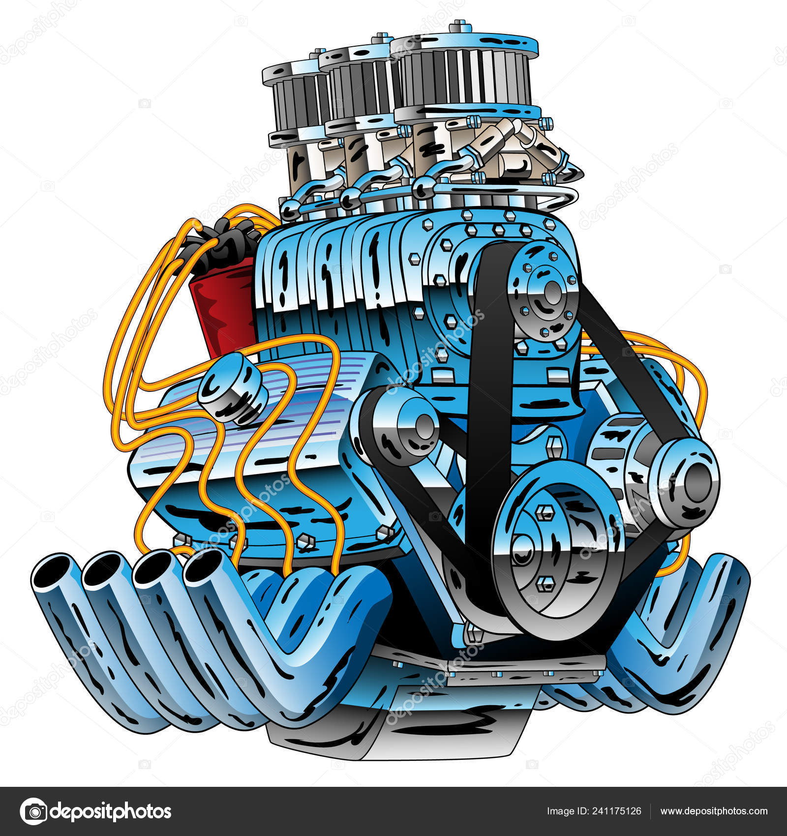 Hot Rod Race Car Dragster Engine Cartoon Vector Illustration Vektor ...