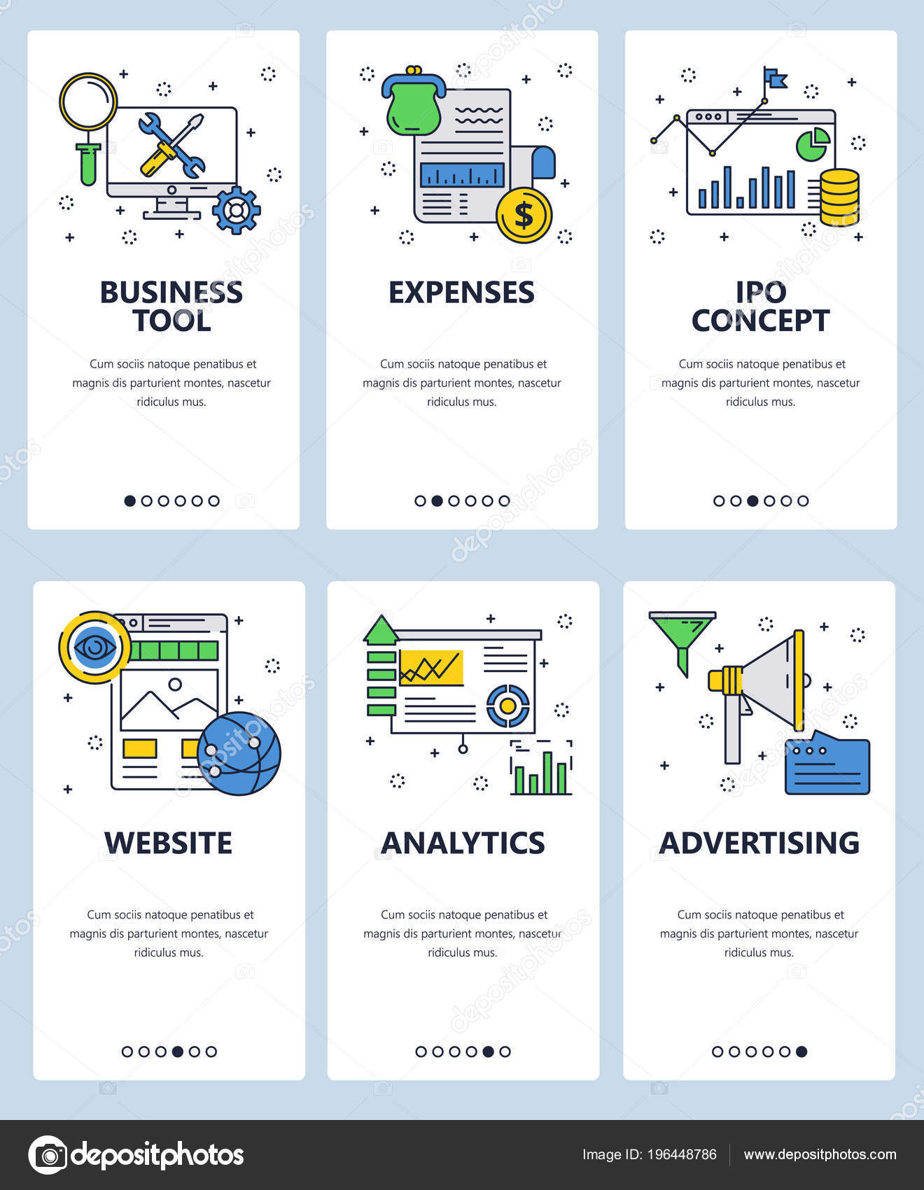 Vector line art web and mobile app template set Stock Vector Image by ...