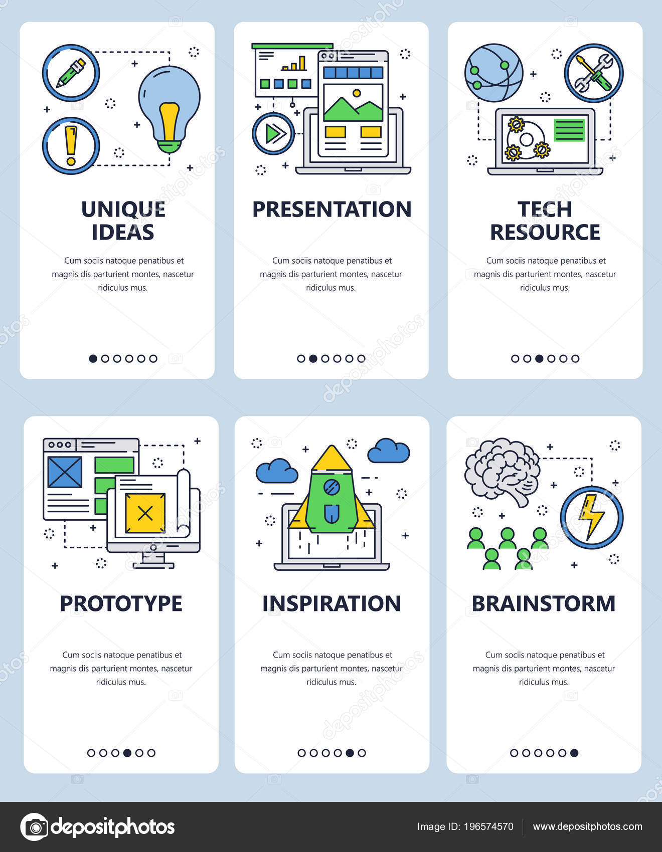 Vector line art web and mobile app template set Stock Vector Image by ...