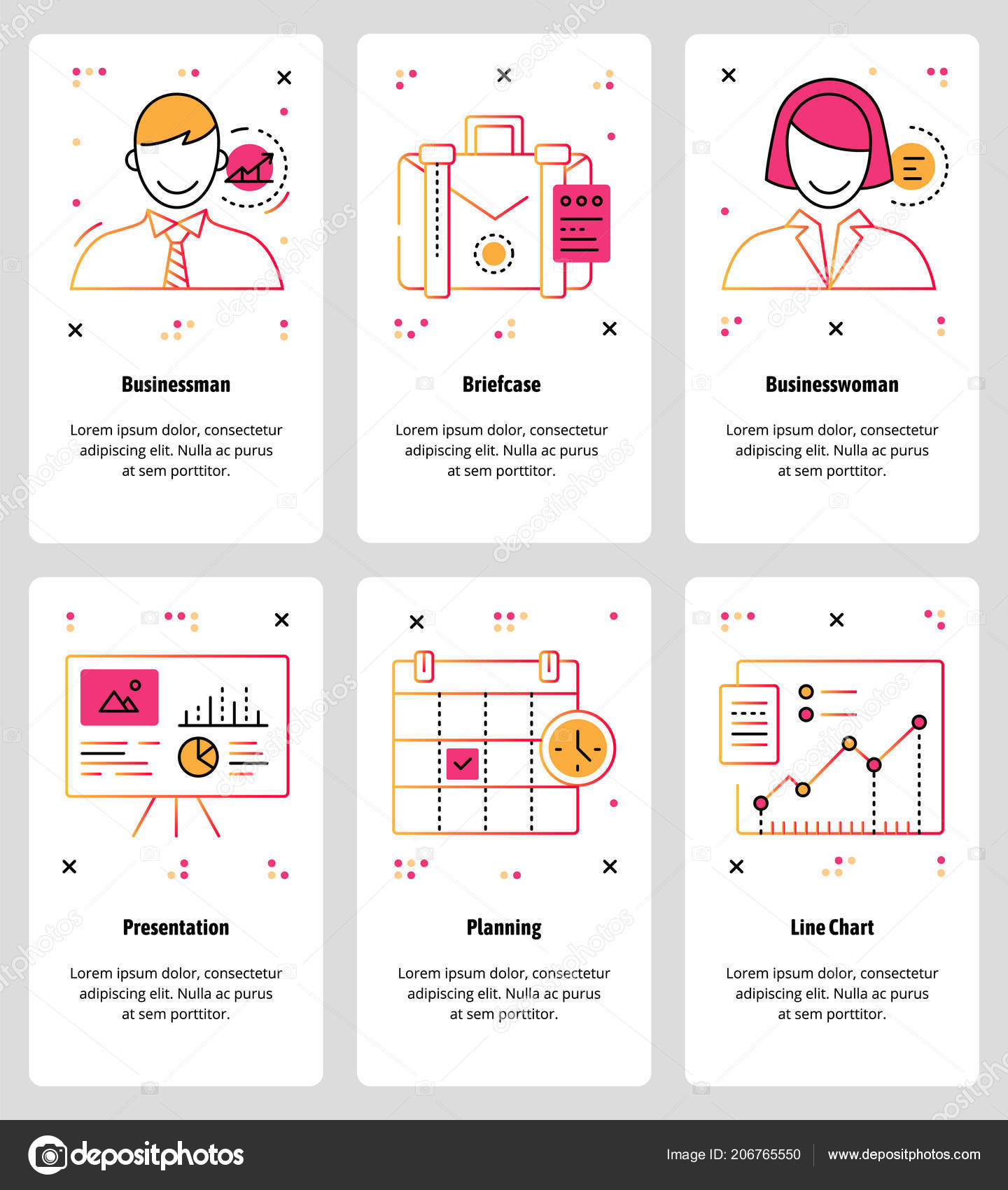 Vector line art web and mobile app template set Stock Vector Image by ...