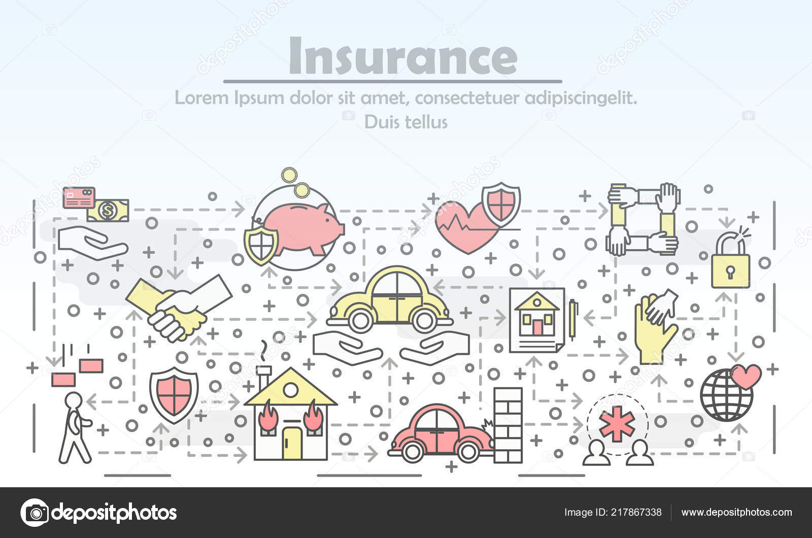 Vector thin line insurance poster banner template Stock Vector by ...