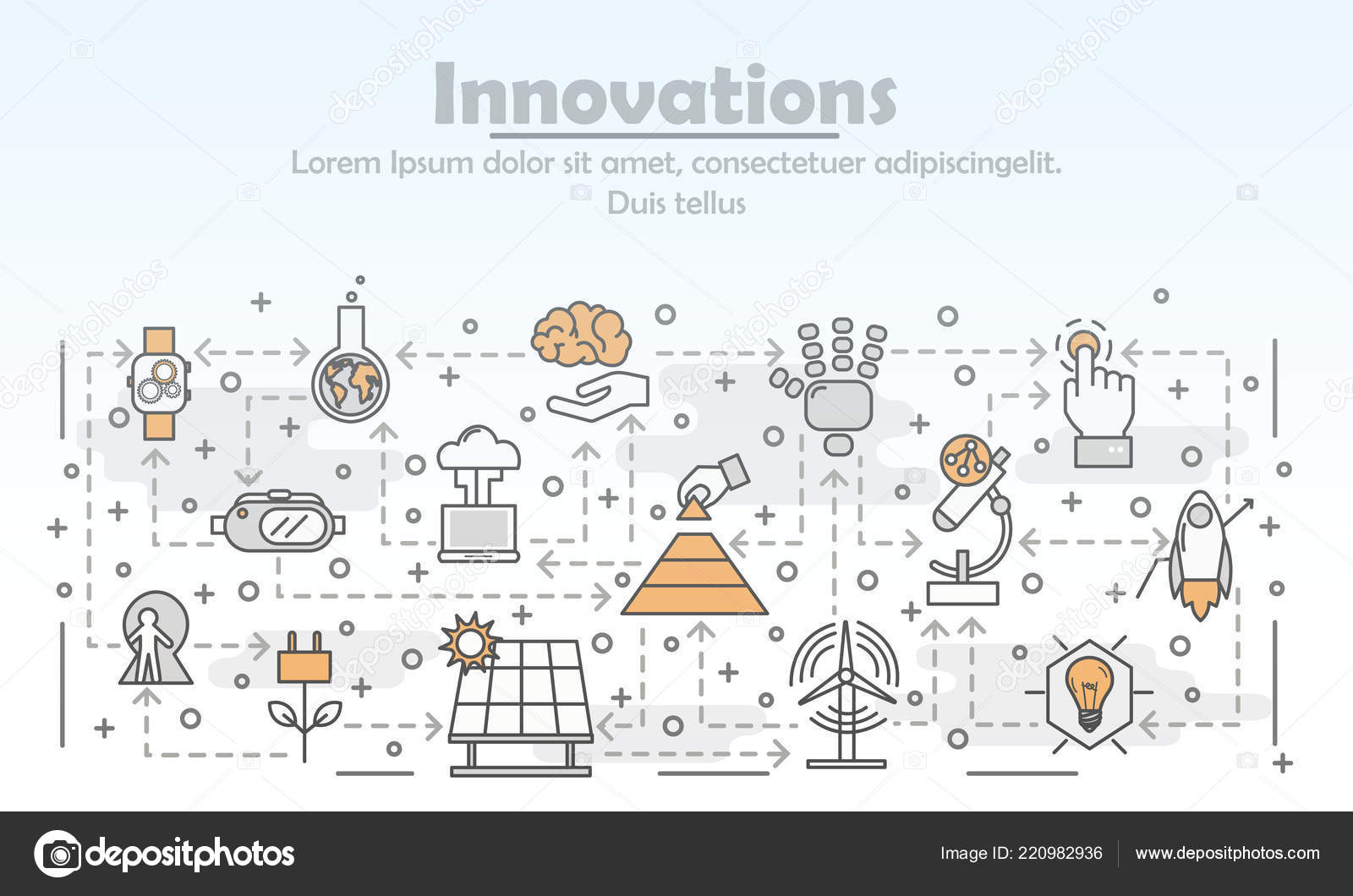 Vector thin line art innovations poster banner template Stock Vector by ...
