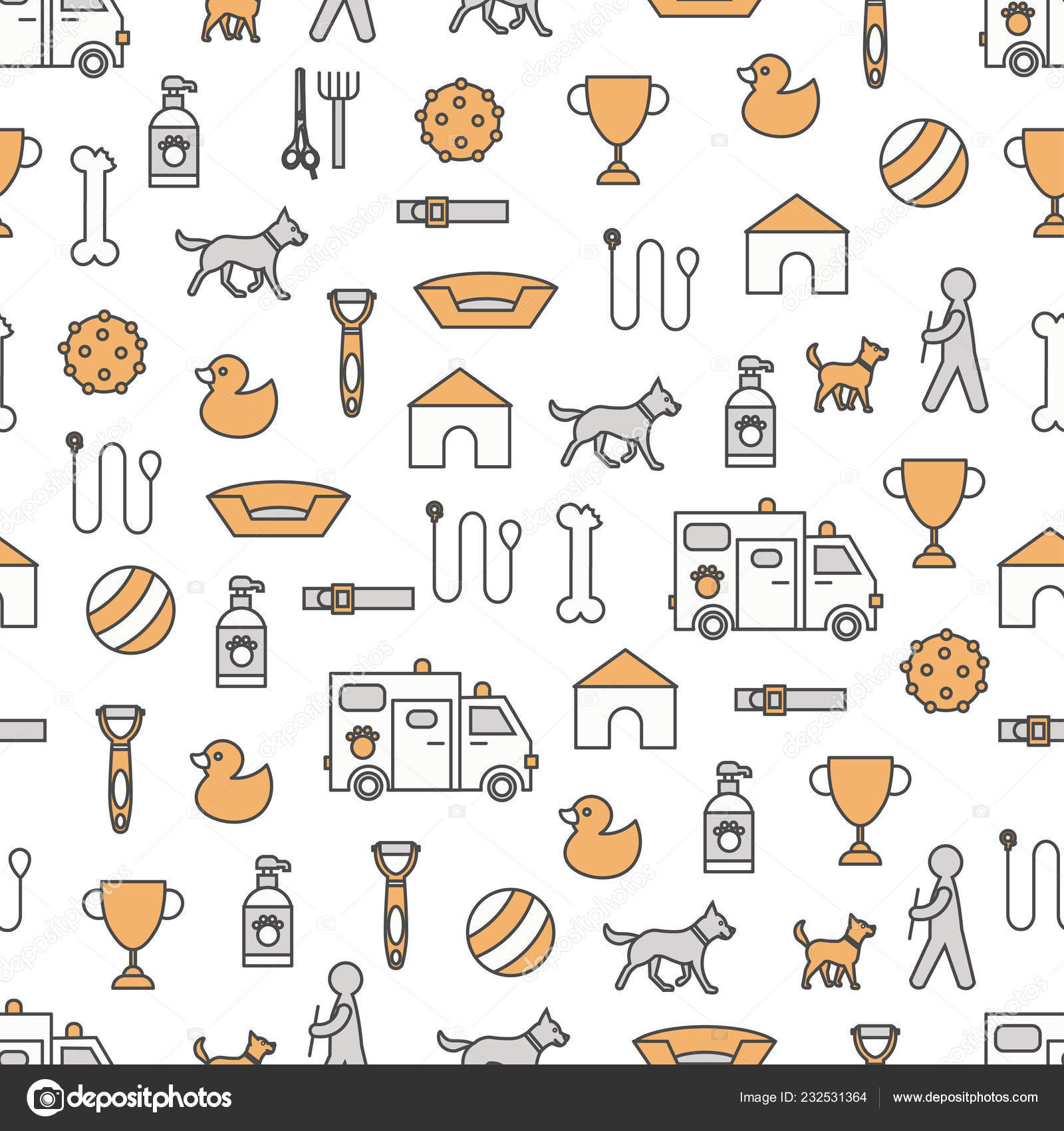 Vector thin line art dog training seamless pattern Stock Vector Image ...