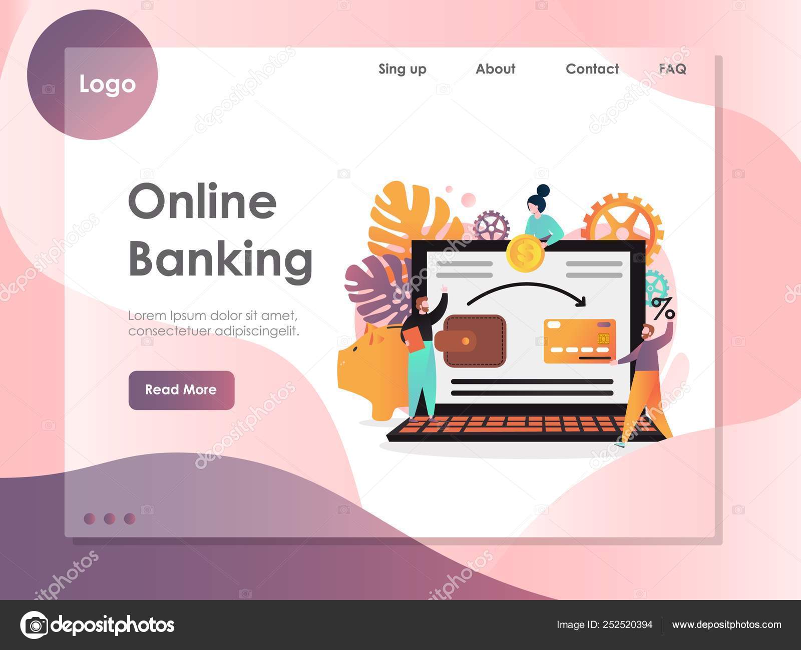 Online-Banking-Vektor Website Landing Page Design-Vorlage Stock ...