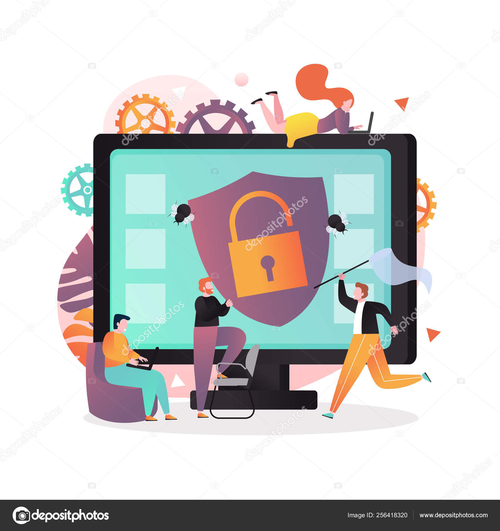 Antivirus vector concept for web banner, website page Stock Vector ...