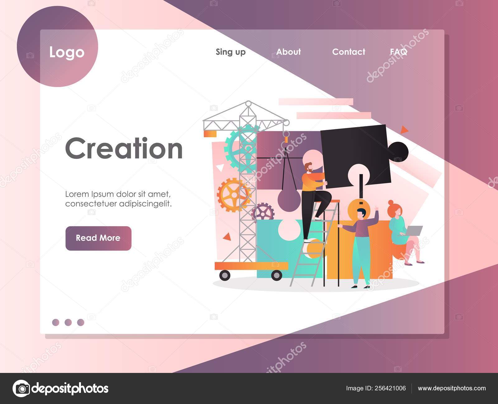 Membuat templat desain halaman pendaratan situs vektor Vektor Stok oleh ...