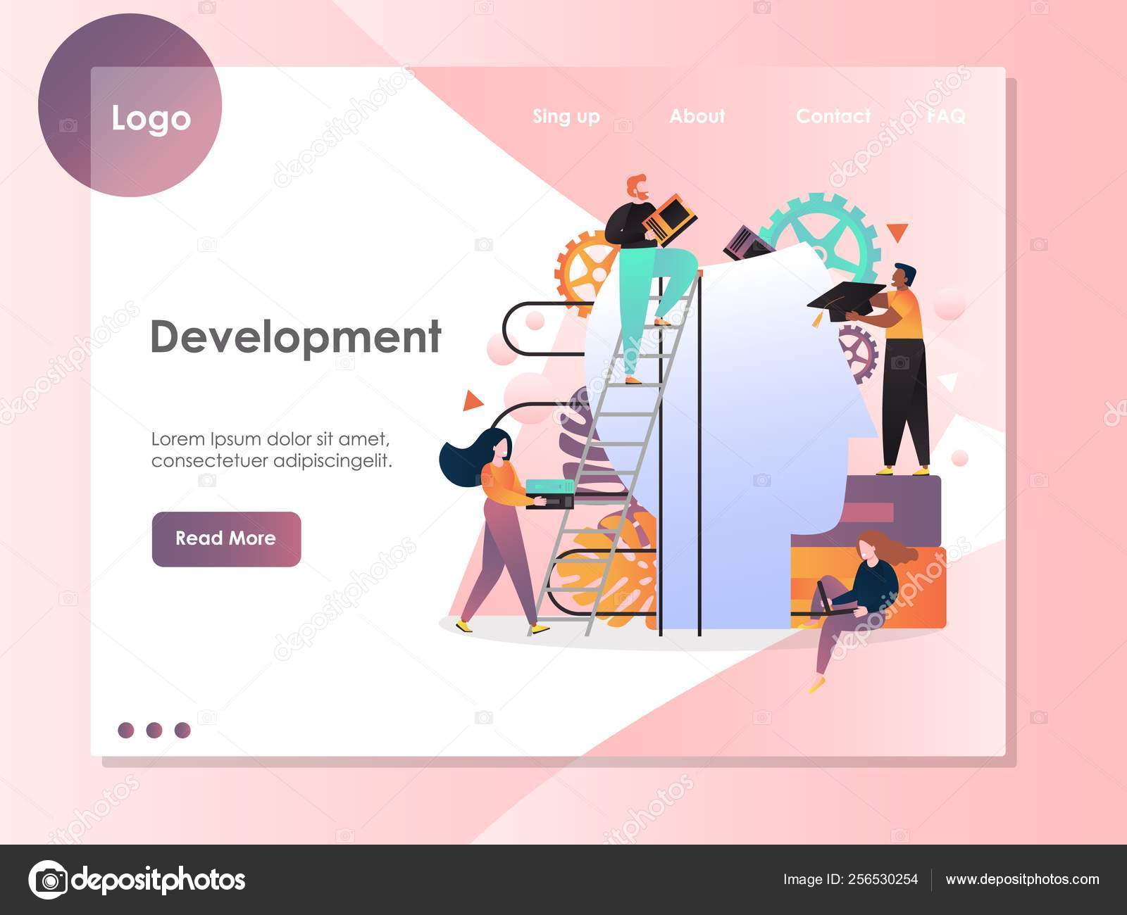 Development vector website landing page design template Stock ...