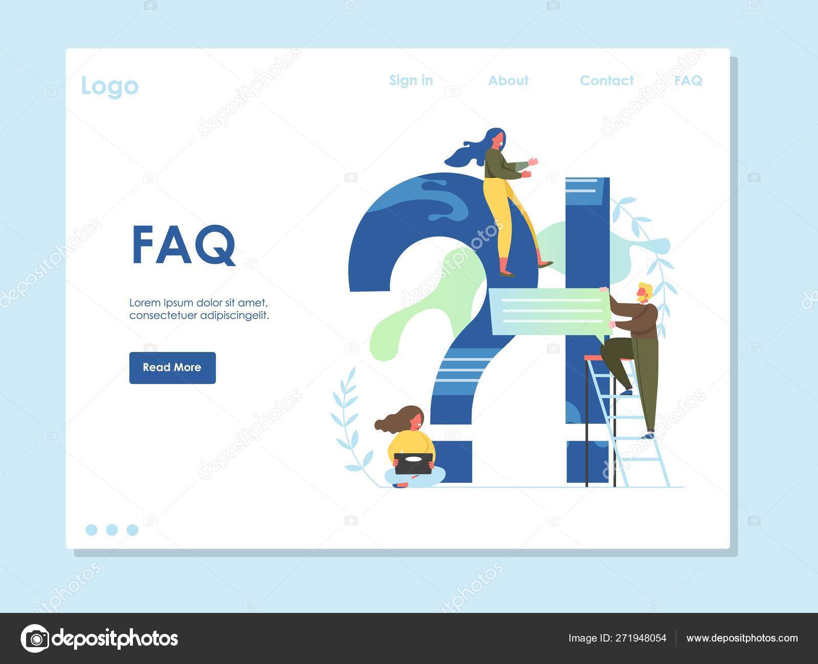 FAQ vector website landing page design template Stock Vector by ... FAQ vector website landing page design template Stock Vector by ...