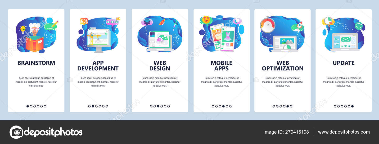 Website and mobile app onboarding screens vector template Stock Vector ...