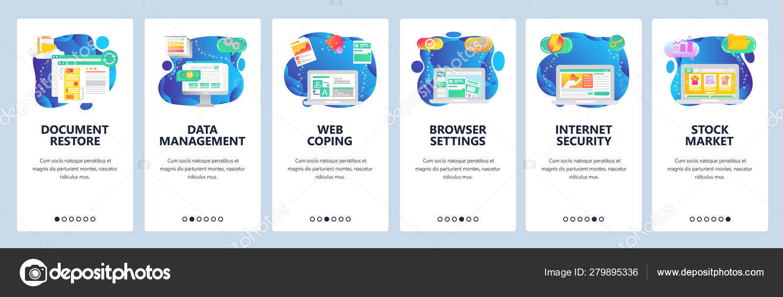 Website and mobile app onboarding screens vector template Stock Vector ...