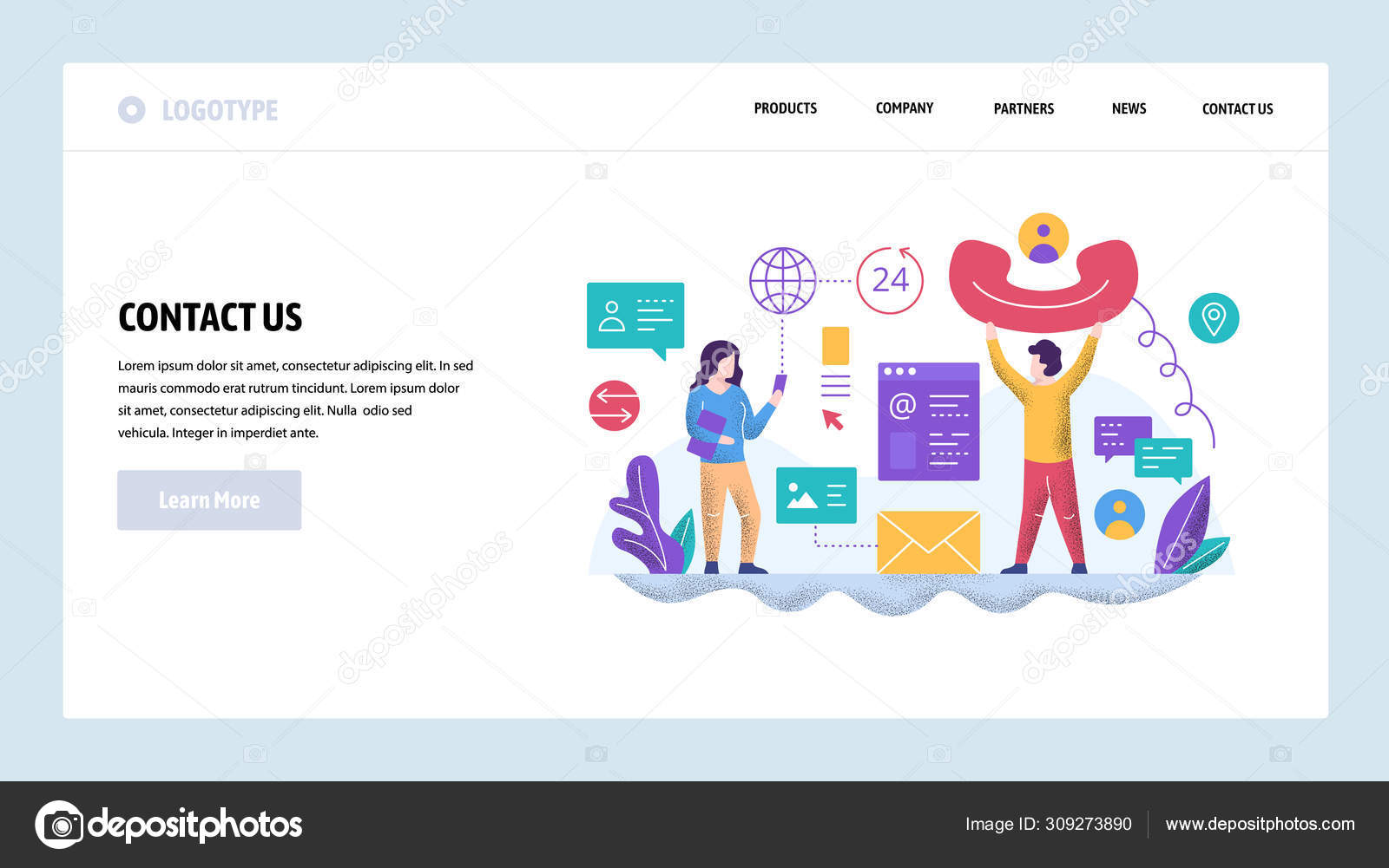 Vector web site design template. Call center and helpline support ... Vector web site design template. Call center and helpline support ...