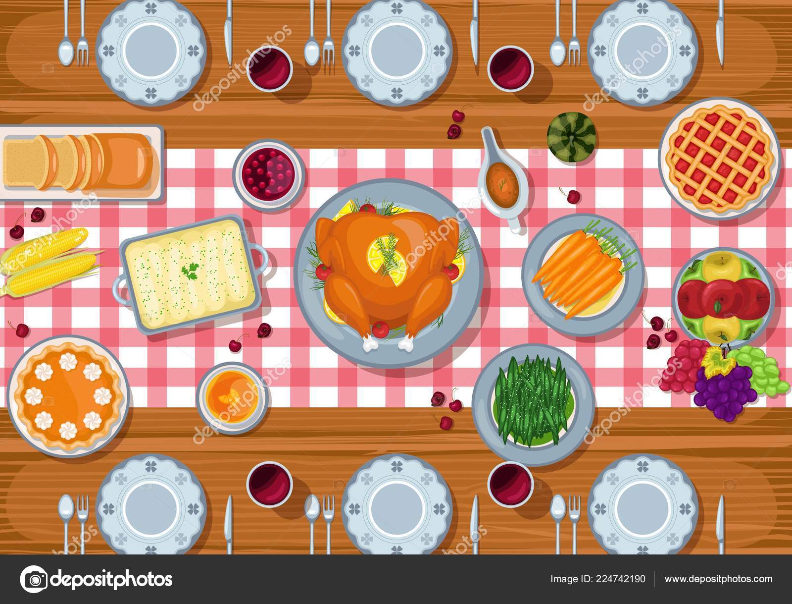 Thanksgiving Table Clipart