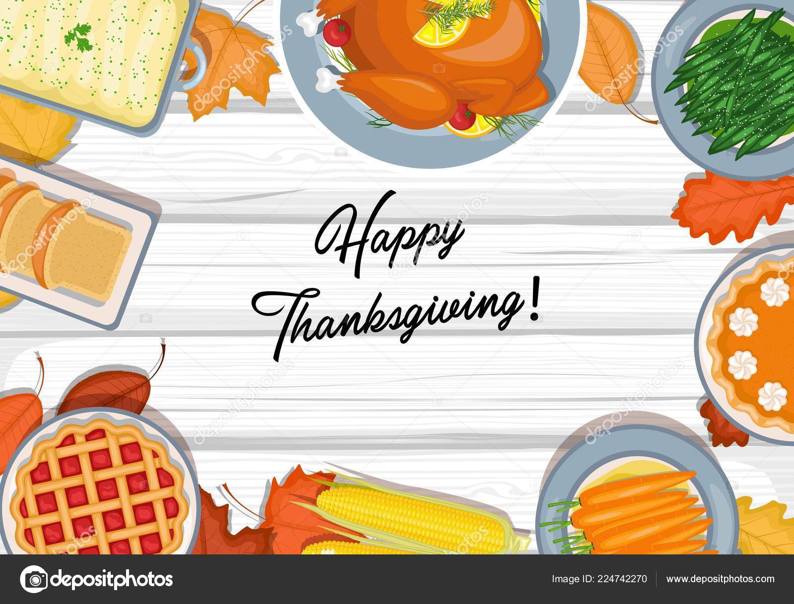 Thanksgiving Dinner Table Clip Art