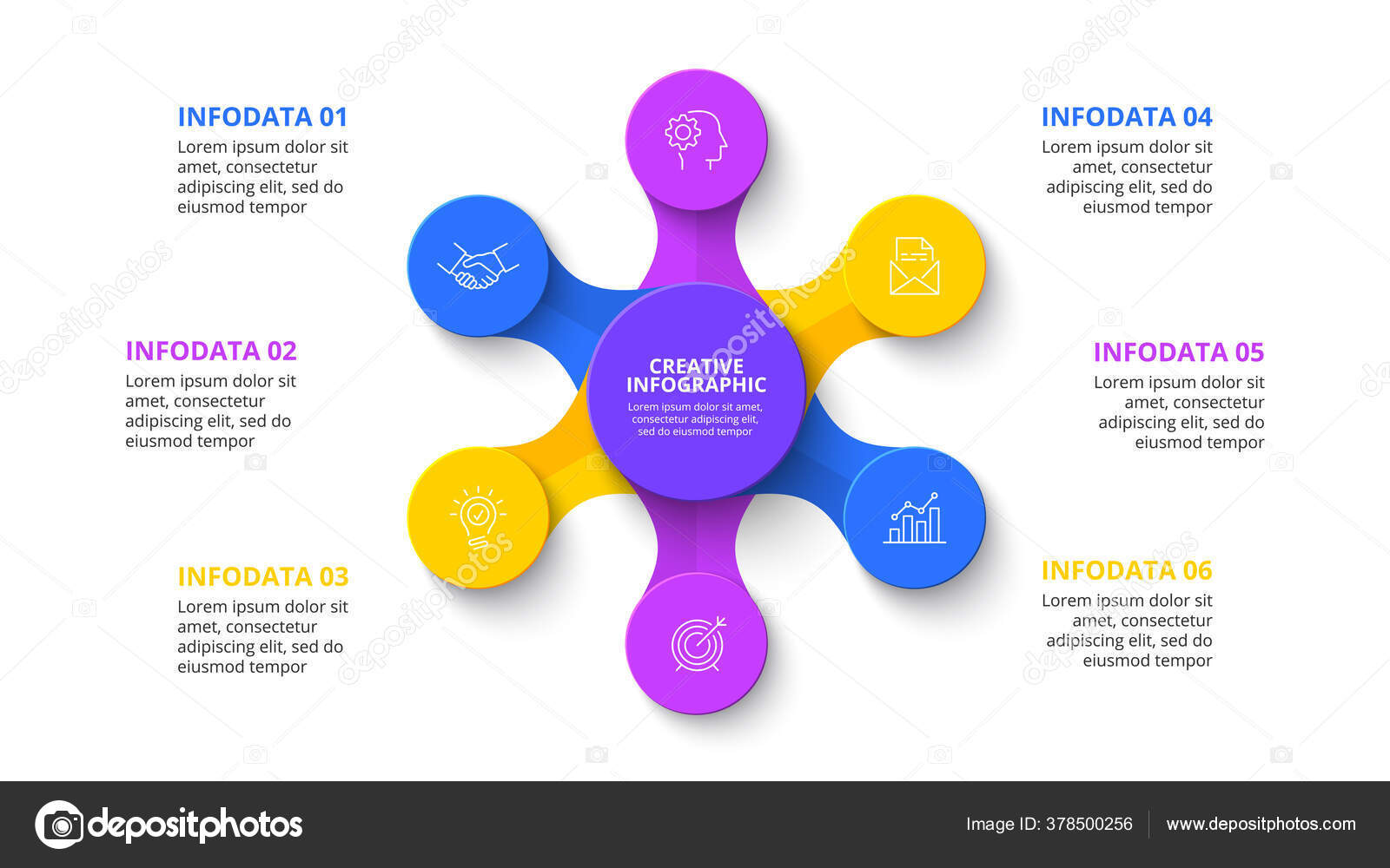 Seven circles infographic elements. Business template for presentation ...