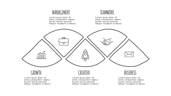 Doodle infographic abstract elements with 4 options. Hand drawn icons ...