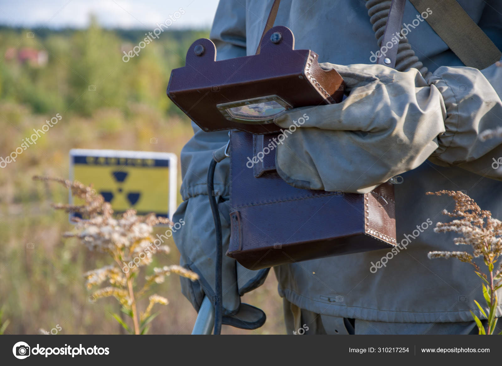 Military Dosimeter Measures Radiation Background Sign Radiation Hazard ...