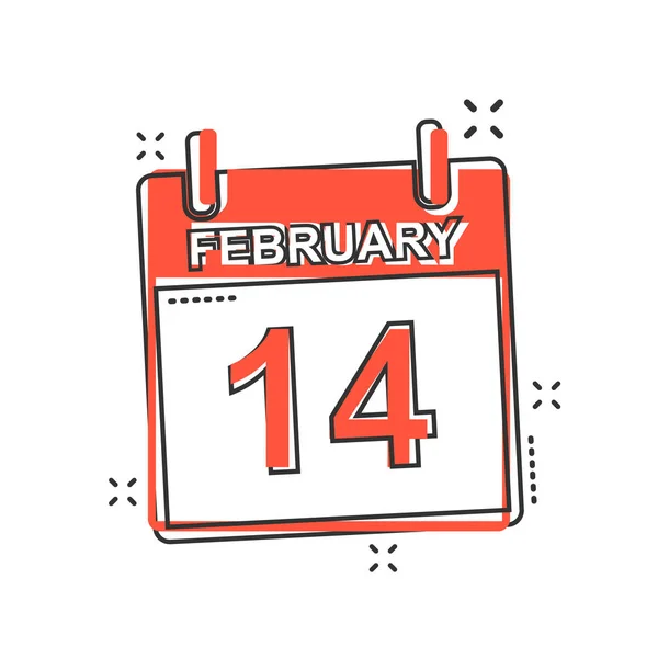 Vector Cartoon February Calendar Icon Comic Style Calendar Sign ...