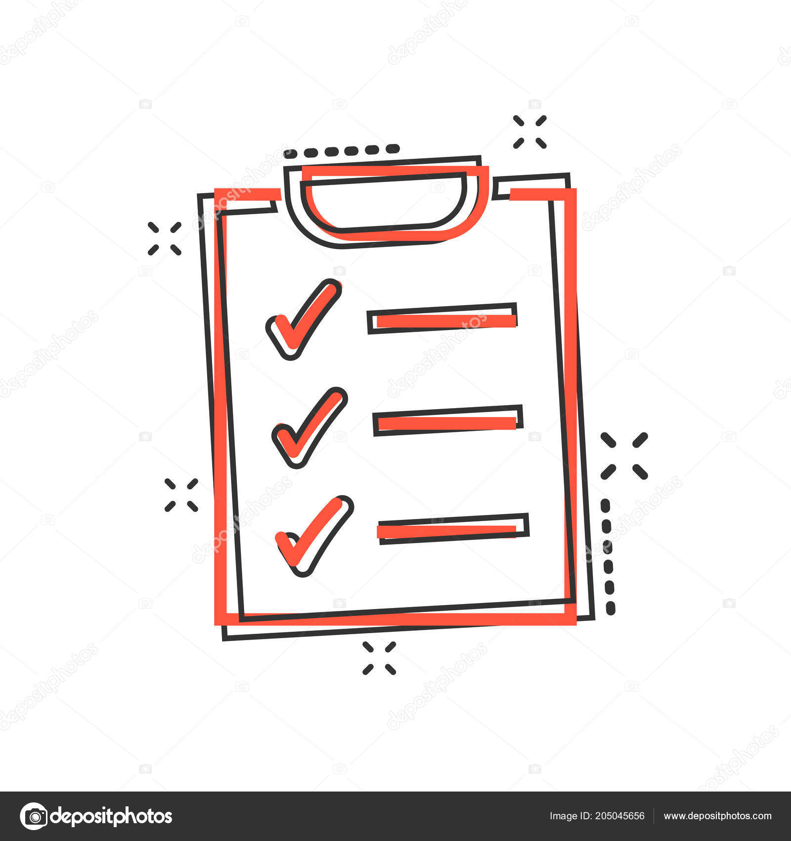 Vector Cartoon Lijst Pictogram Stripstijl Doen Checklist Tekenpictogram ...