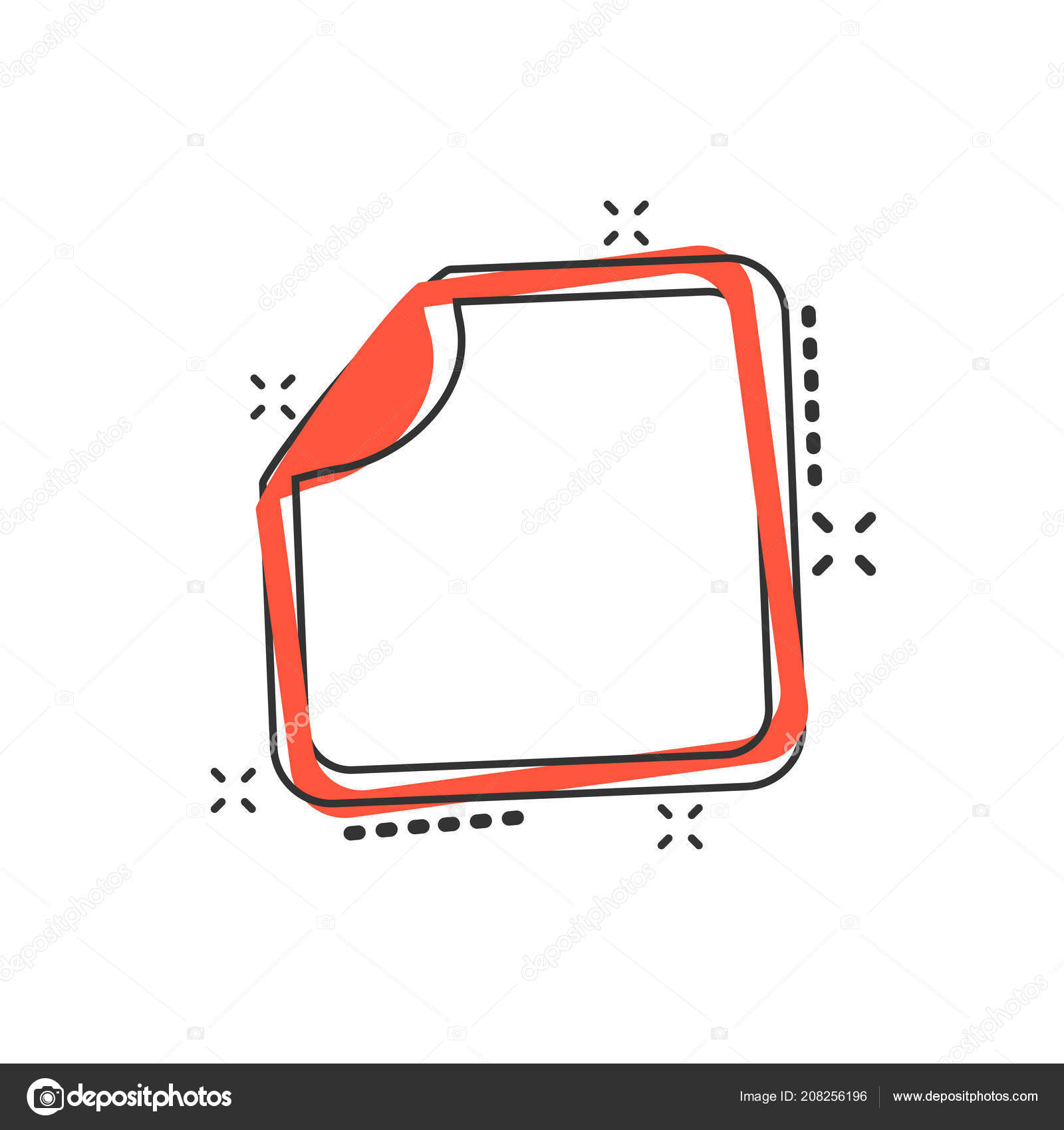 Vector Cartoon Sticker Icon Comic Style Empty Promotional Label Sign ...