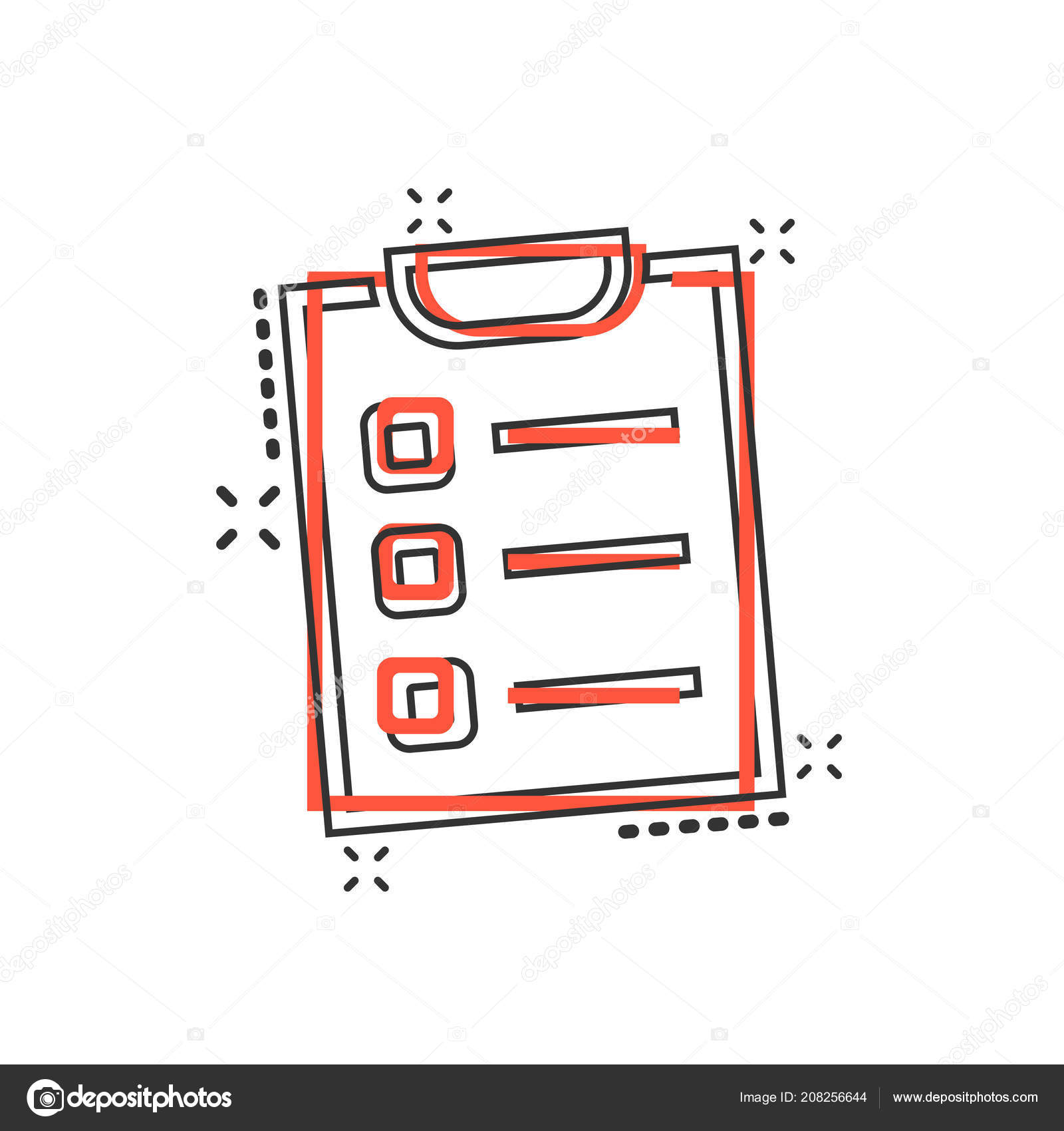 Dessin Animé Vectoriel Faire Icône Liste Dans Style Comique Liste ...