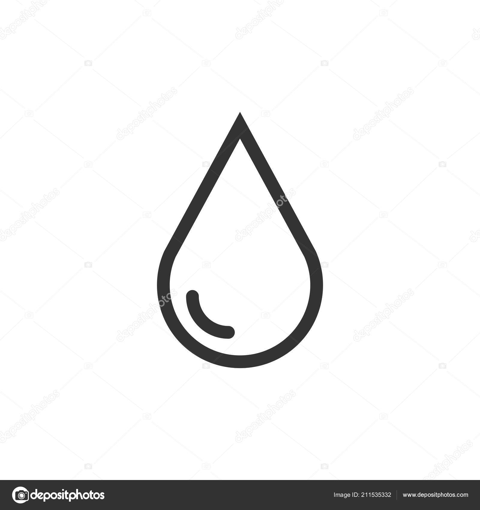 Icono Gota Agua Estilo Plano Ilustración Vectorial Gota Lluvia Sobre ...