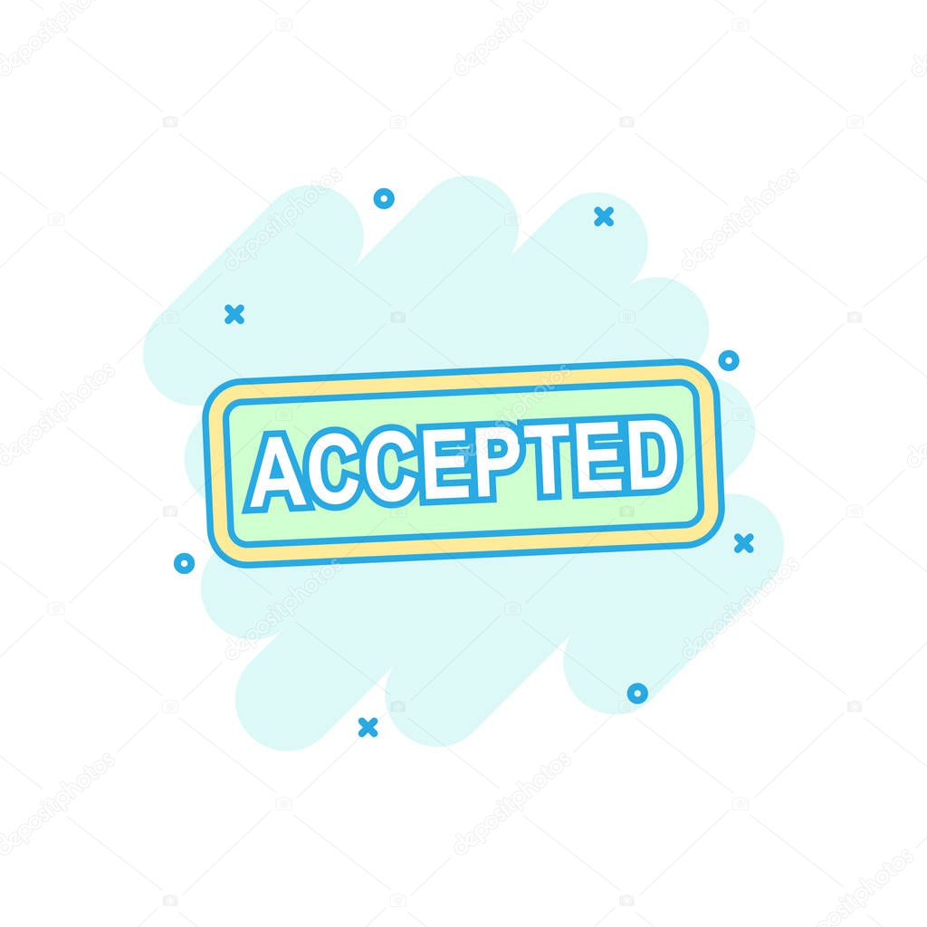 Icono de dibujos animados de color aceptado en estilo cómico. De ...