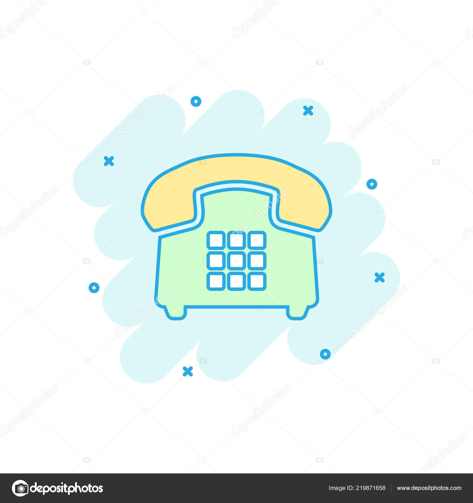 Vector Cartoon Telefon Ikone Comic Stil Piktogramm Zur Illustration Von ...