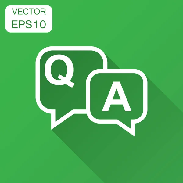 Question and answer icon in flat style. Discussion speech bubble vector ...