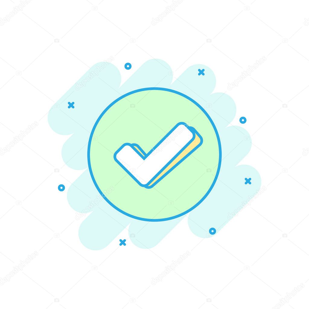 Comprobar icono de marca en estilo cómico. Aceptar pictograma de ...