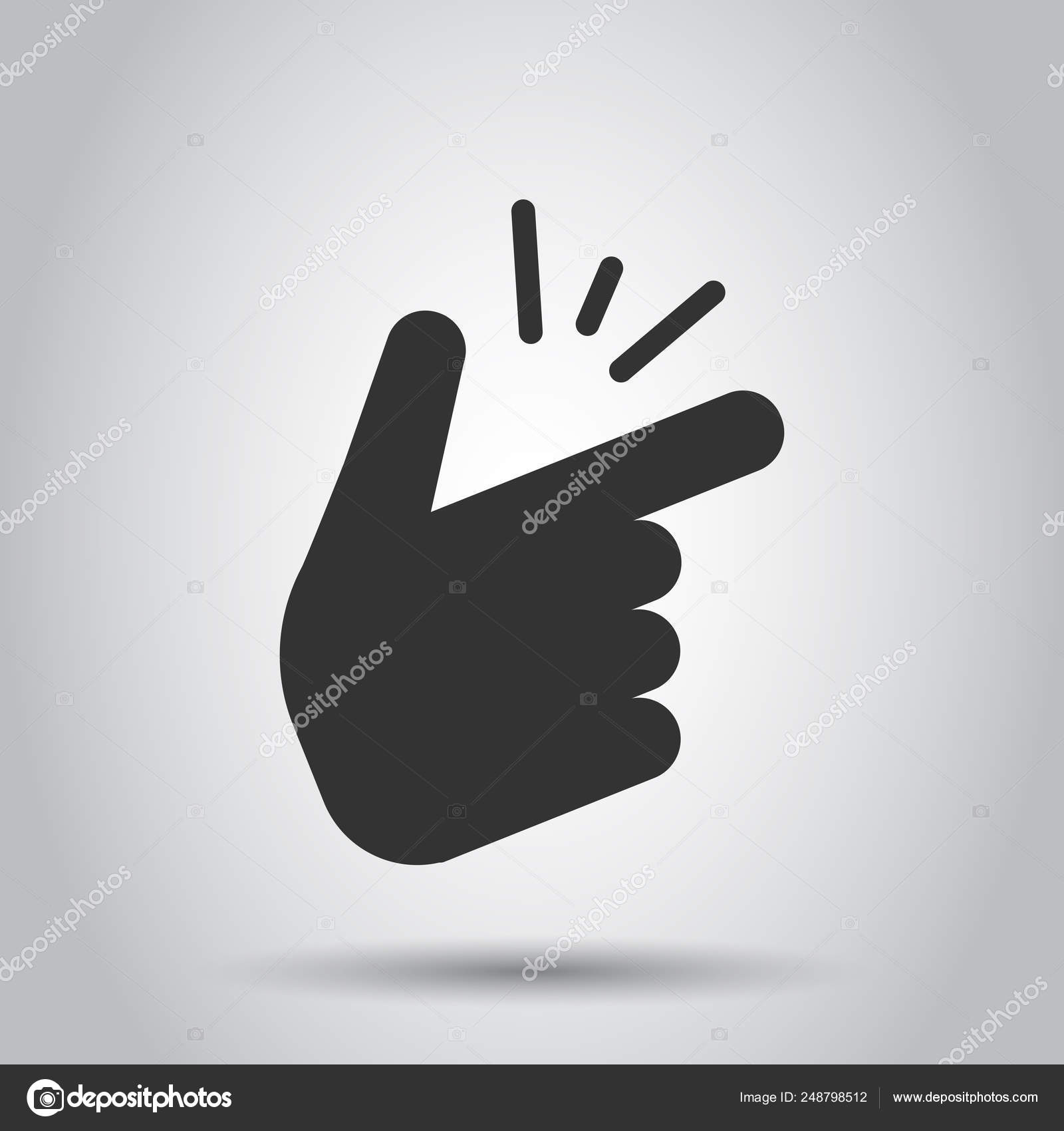 Finger snap icon in flat style. Fingers expression vector illust Stock ...