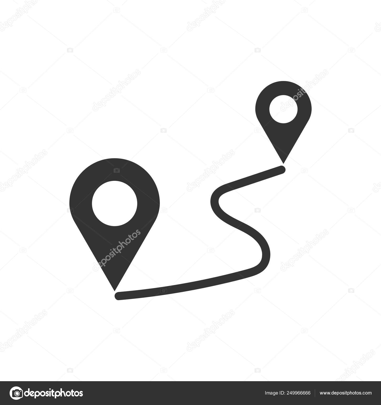 Distance pin icon in flat style. Gps navigation vector illustrat Stock ...