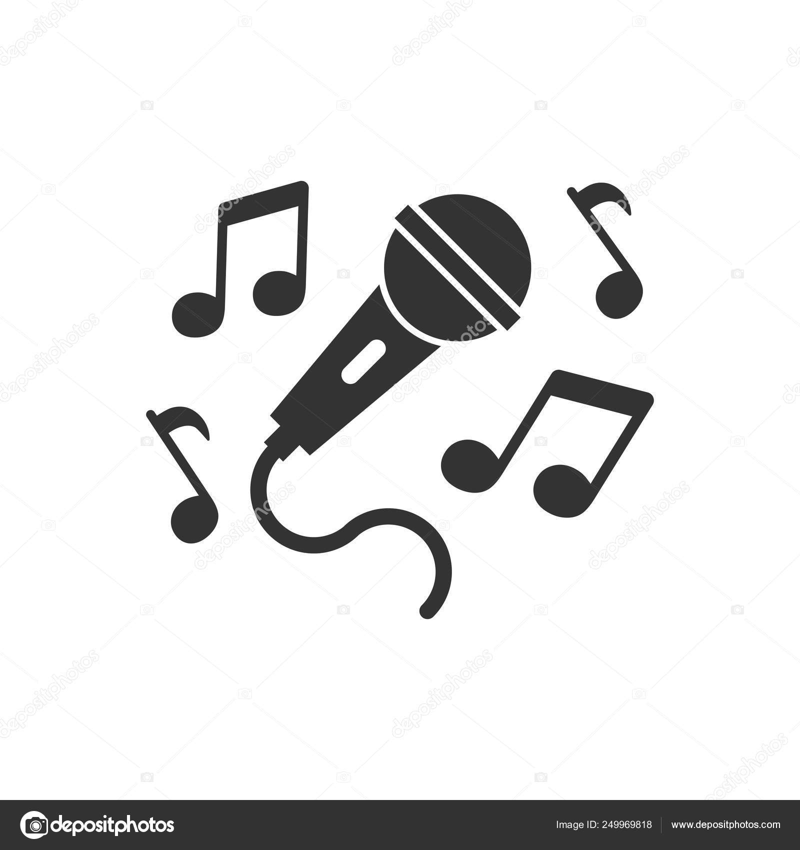 Karaoke music icon in flat style. Microphone speech vector illus Stock ...
