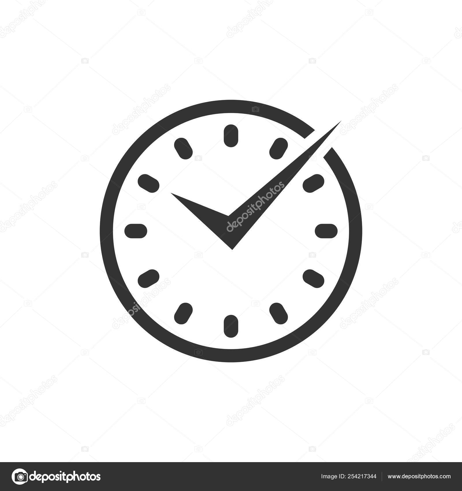 Real time icon in flat style. Clock vector illustration on white Stock ...