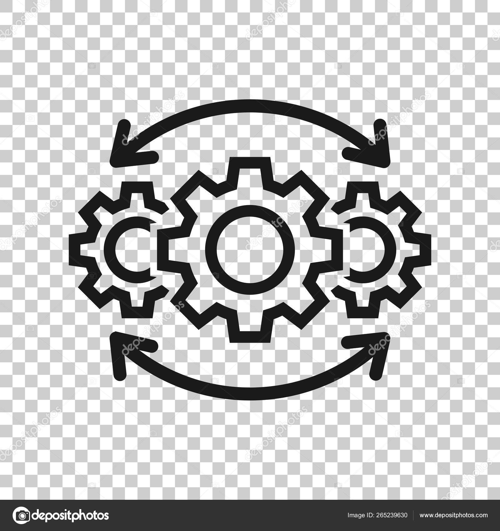Operation project icon in transparent style. Gear process vector Stock ...