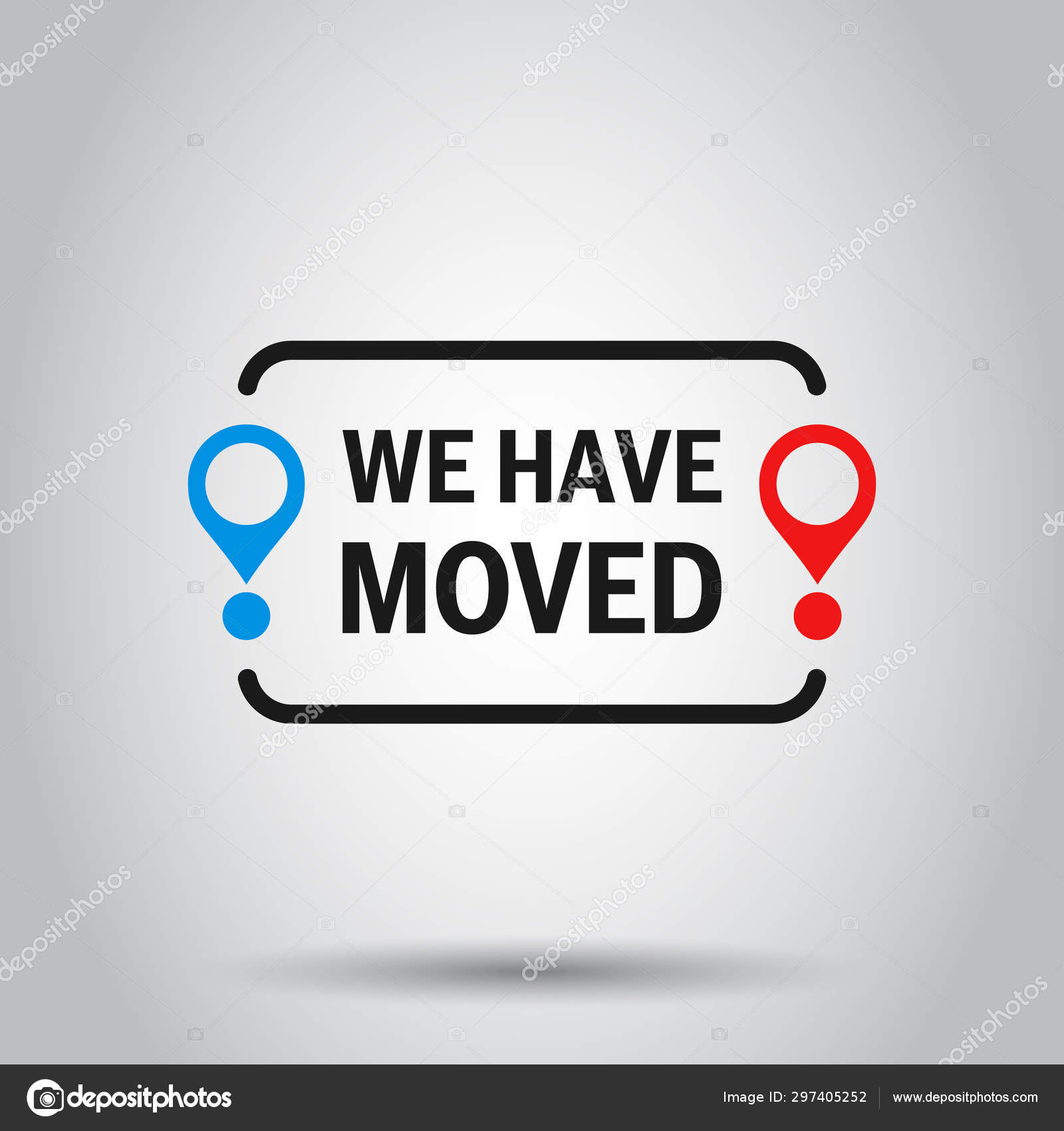 Move location icon in flat style. Pin gps vector illustration on Stock ...