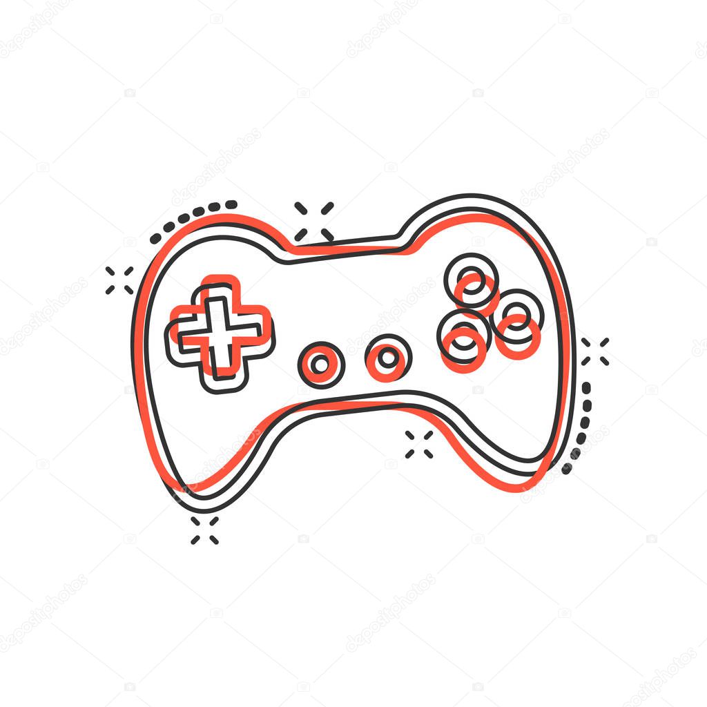 Signo de joystick icono en estilo cómico. Gamepad vector de dibujos ...