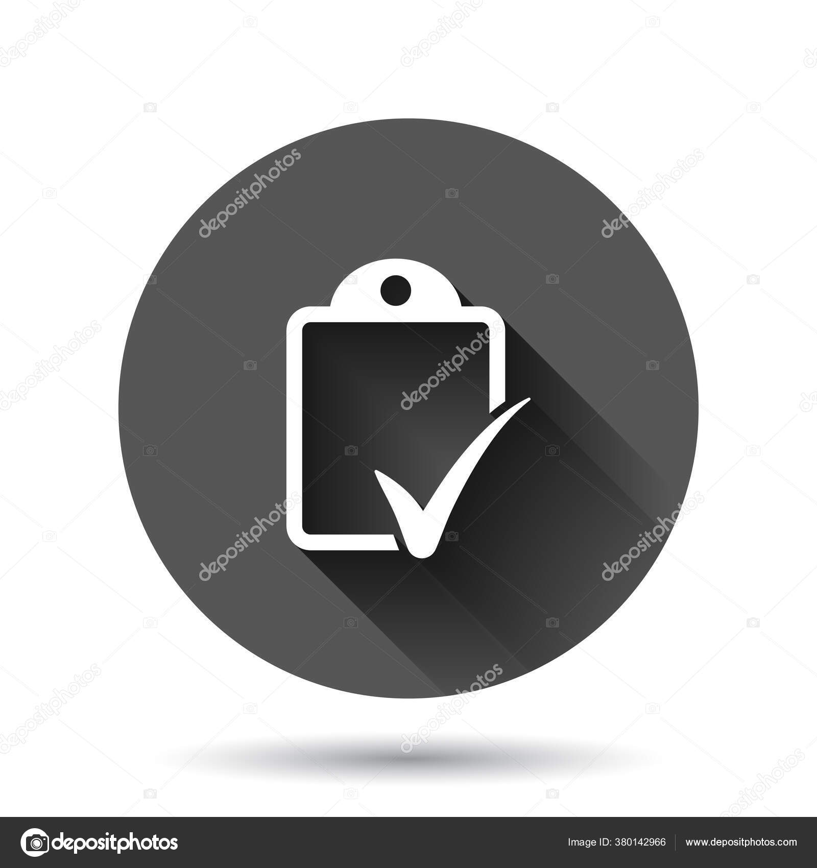 Document Checklist Icon Flat Style Report Vector Illustration Black ...