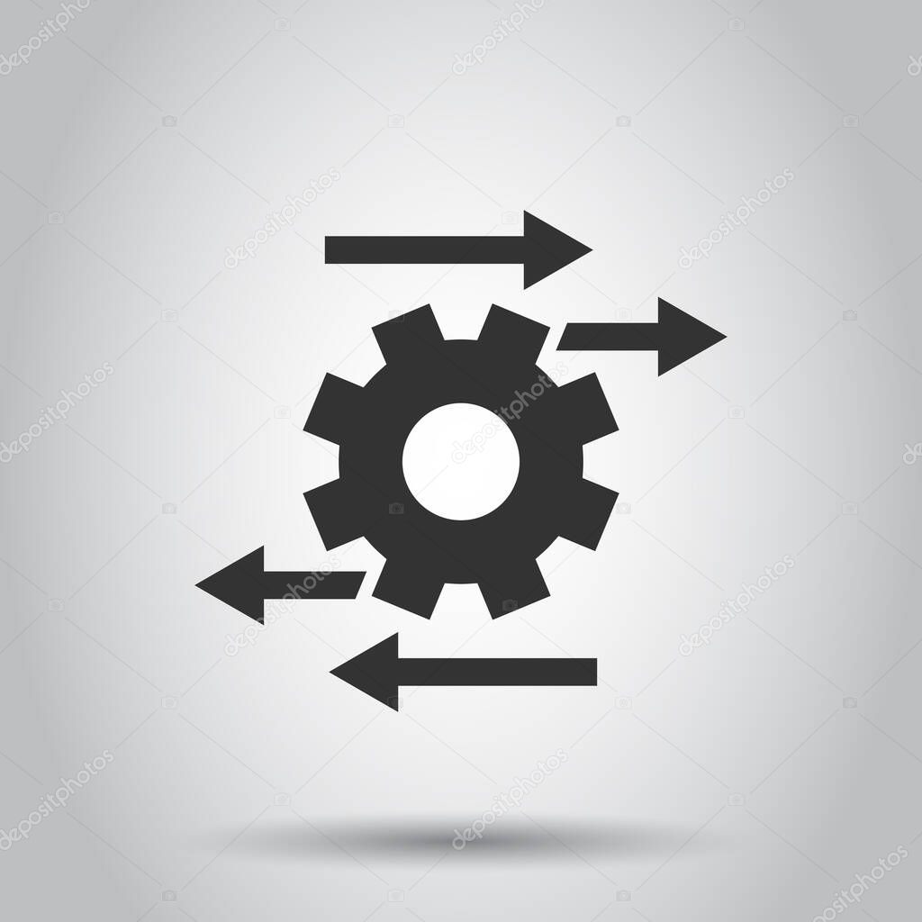 Icono de proceso en estilo plano. Ilustración de vectores de flechas y ...